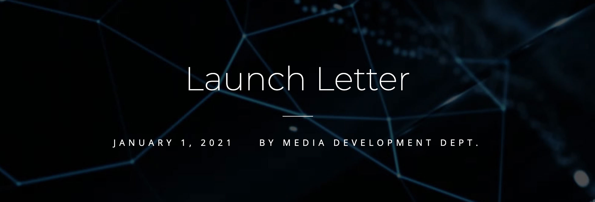 Welcome Letter - CW Media Solutions